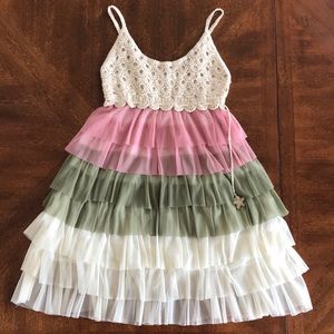 J Gee | Dresses | J Gee Tulle Ruffle Crochetstrap Mini Dress M | Poshmark